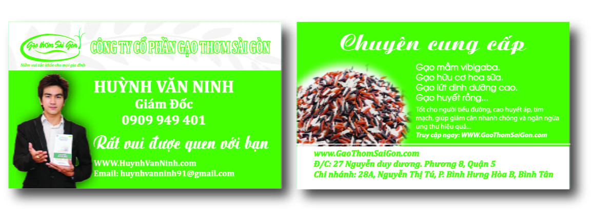 10+ mẫu card visit bán gạo đẹp nhất hiện nay